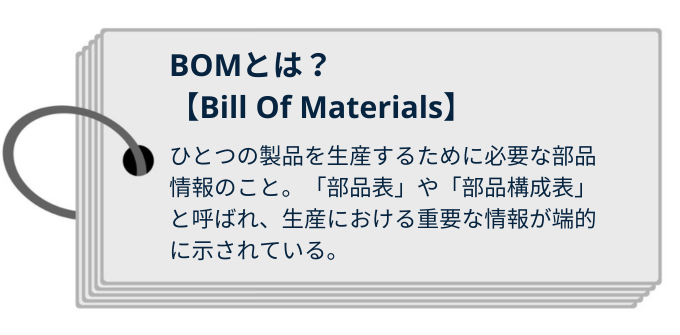 BOM｜部品管理の課題解消方法とは？業務別部品表の種類と役割も解説